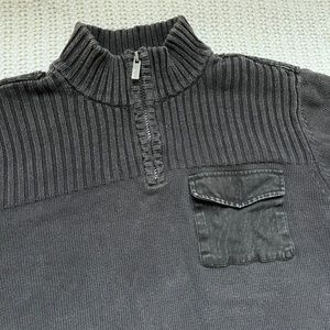 Point Zero | Sweaters | Dark Grey Quarterzip Knit Sweater Point Zero ...
